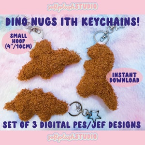 Dino Nuggets ITH Machine Embroidery Plush Keychain PES JEF Design ...