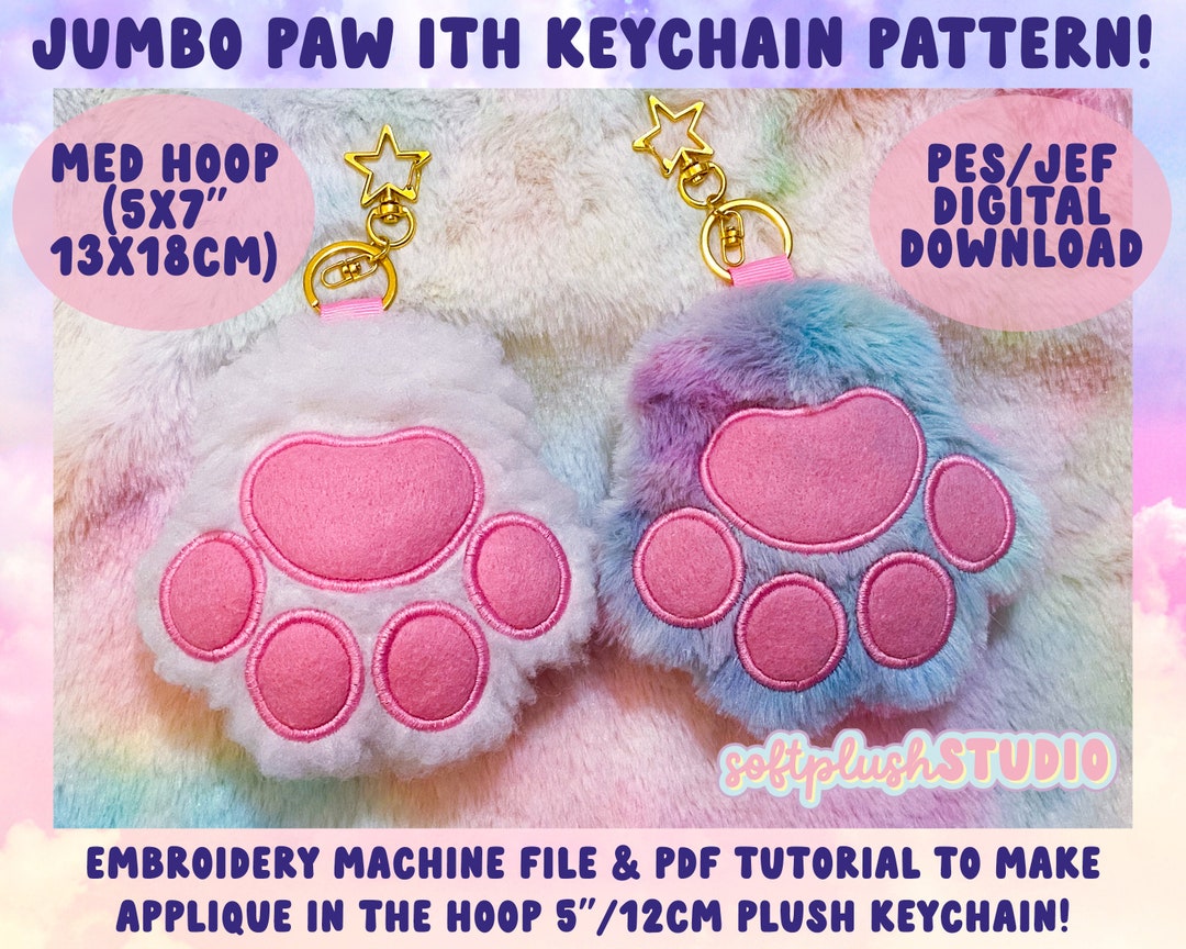 Jumbo Paw ITH Machine Embroidery Plush PES/JEF Design digital - Etsy