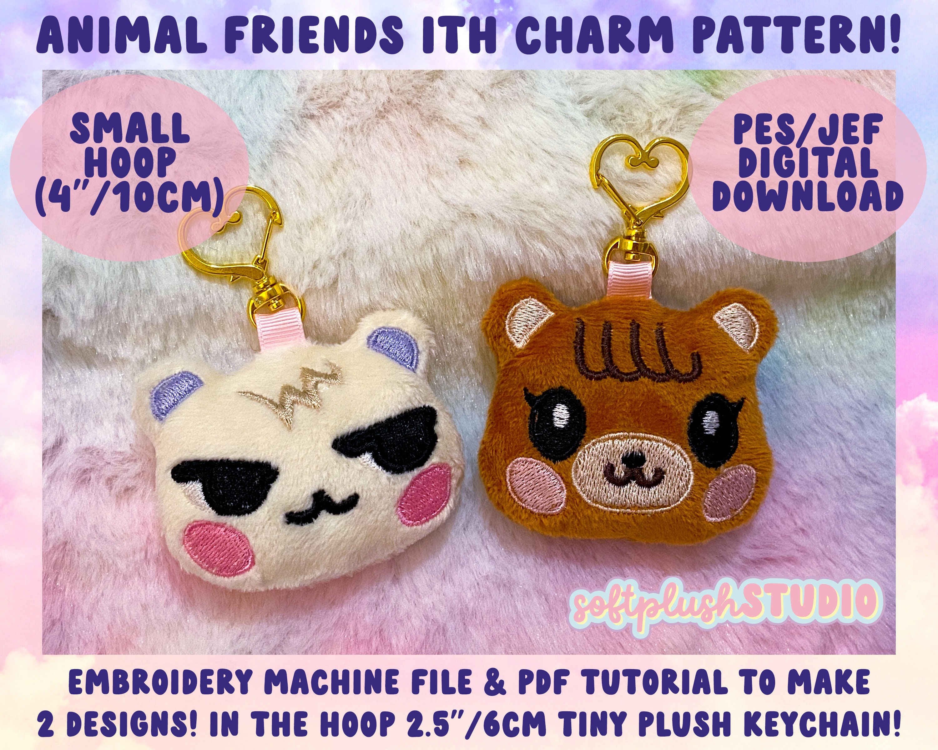 Animal Friends ITH Machine Embroidery Plush PES/JEF Design - Etsy