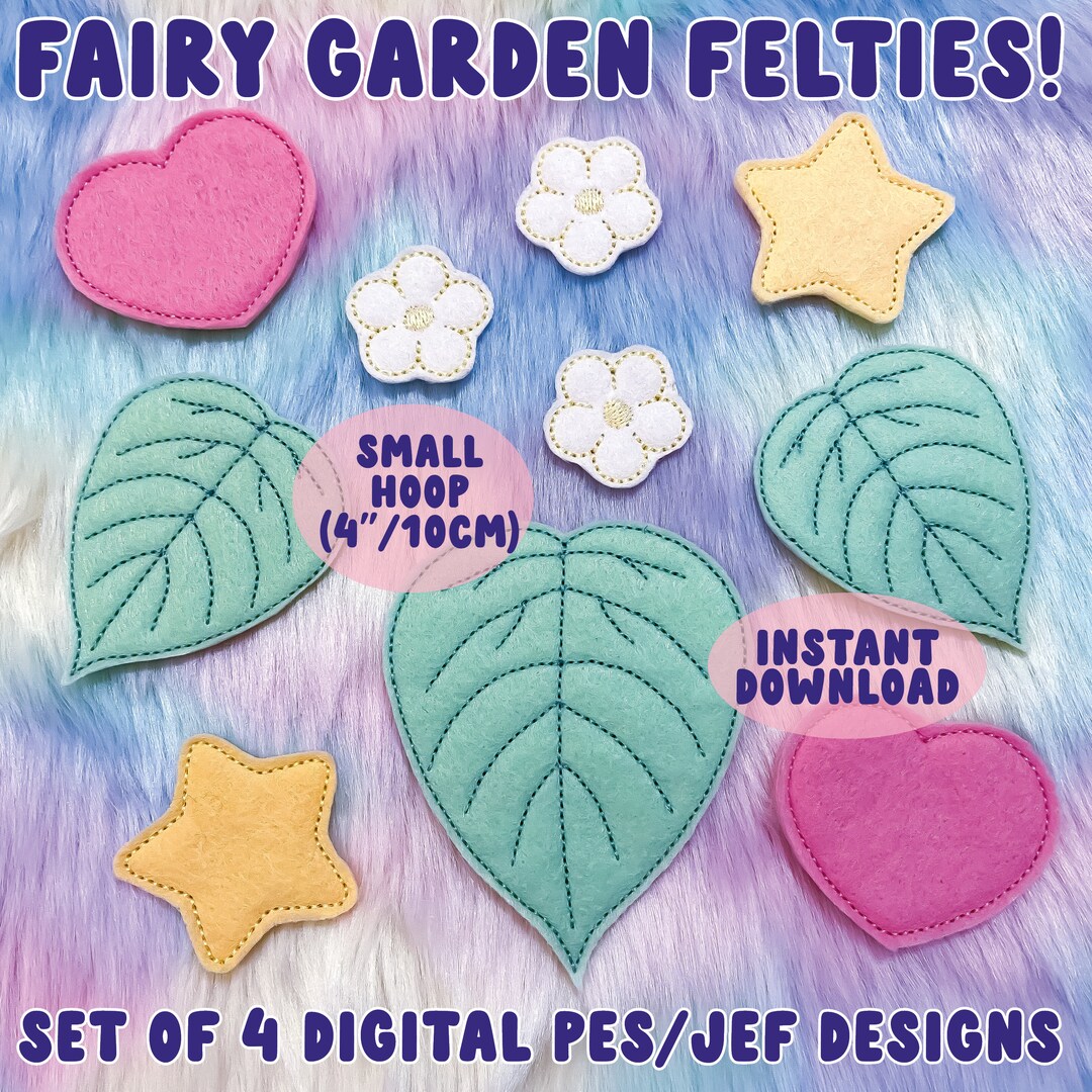 Fairy Garden Felties ITH Machine Embroidery PES/JEF Design *digital ...