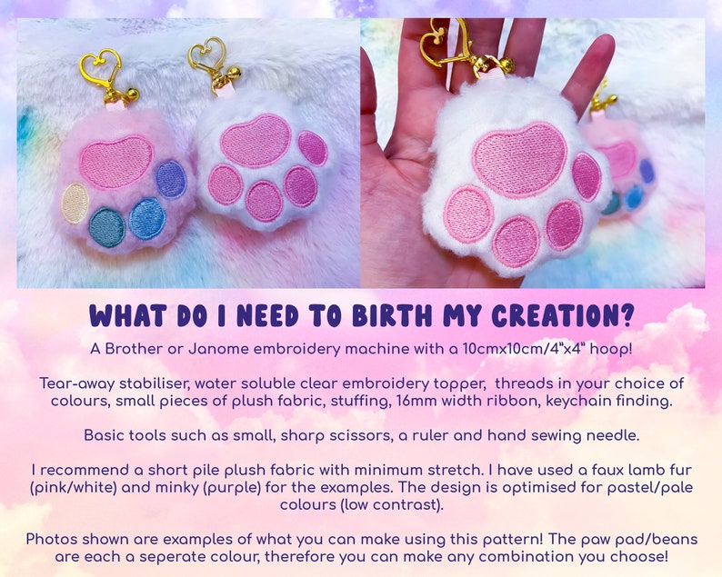 Mini Paw ITH Machine Embroidery Plush PES/JEF Design *digital Download ...