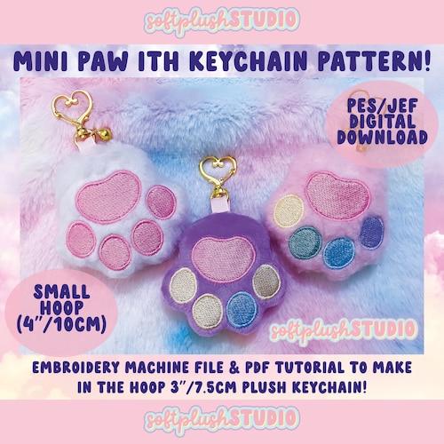 Mini Paw ITH Machine Embroidery Plush PES/JEF Design digital - Etsy