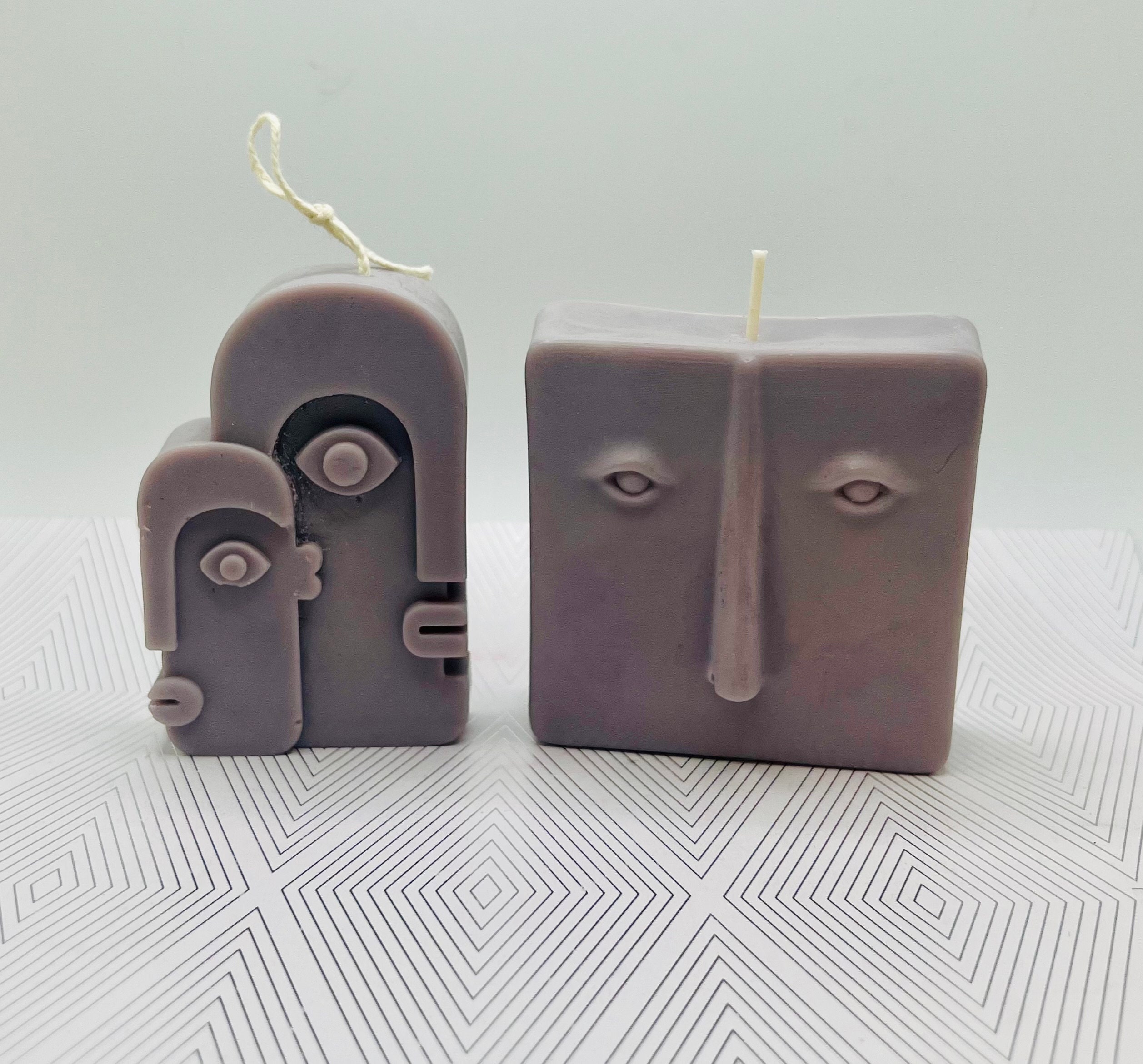 Abstract Face Candle - Side View - Etsy