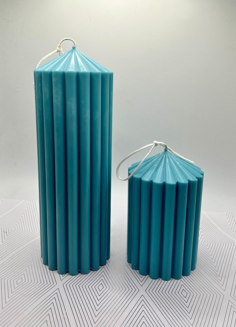 Ribbed Pillar Candle Sets - 2 Piece - Etsy