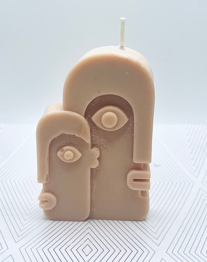 Abstract Face Candle - Side View - Etsy