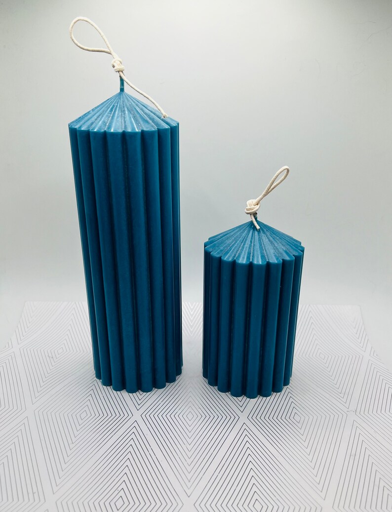 Ribbed Pillar Candle Sets - 2 Piece - Etsy