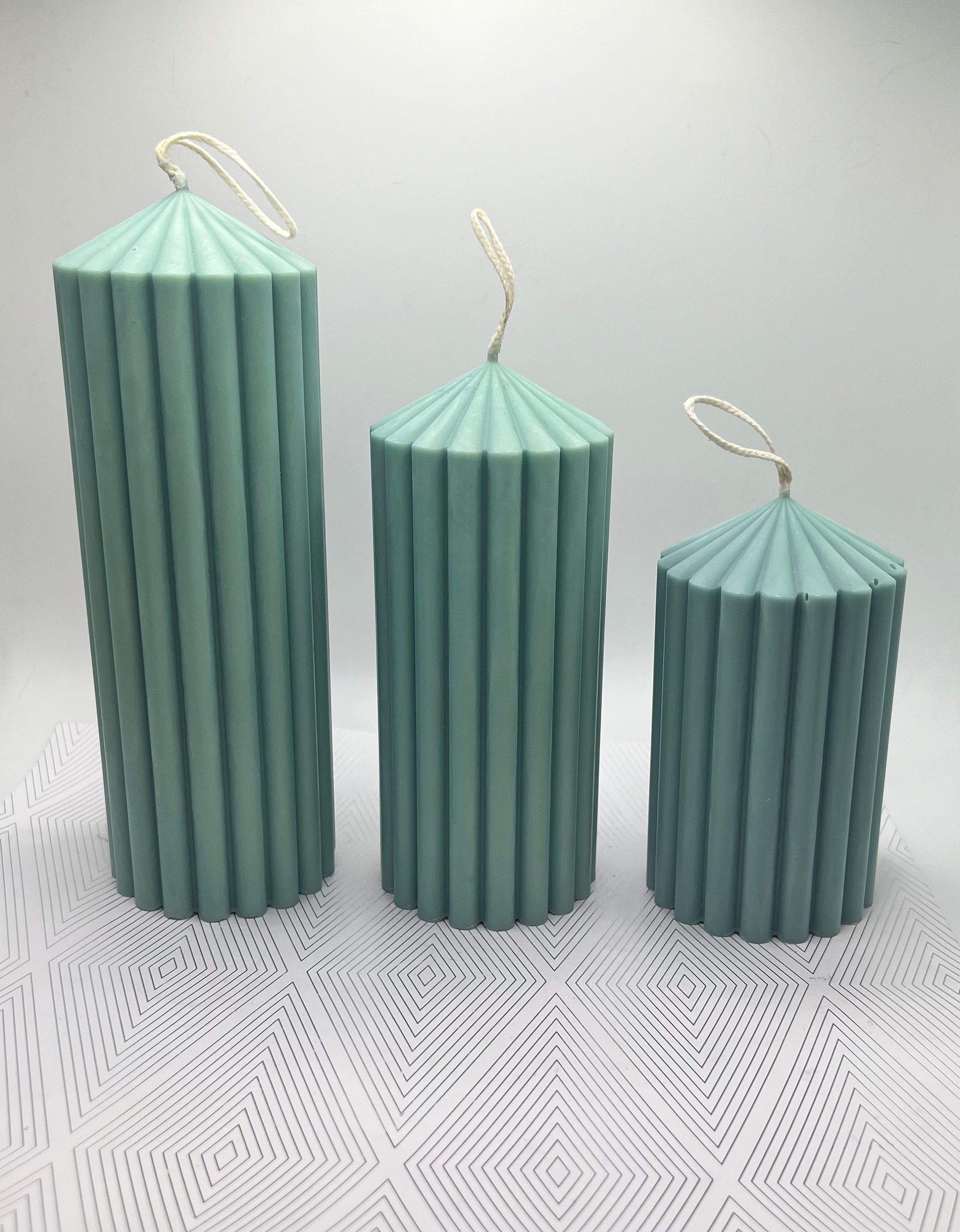 Ribbed Pillar Candle Sets - 3 Piece - Etsy