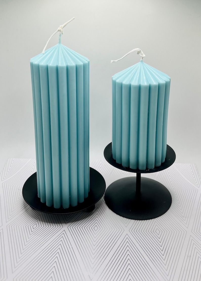 Ribbed Pillar Candle Sets - 2 Piece - Etsy