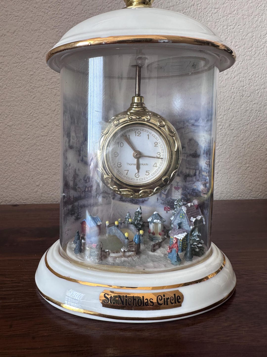 Vintage Thomas Kinkade "st. Nicholas Circle" Dome Clock, Christmas ...