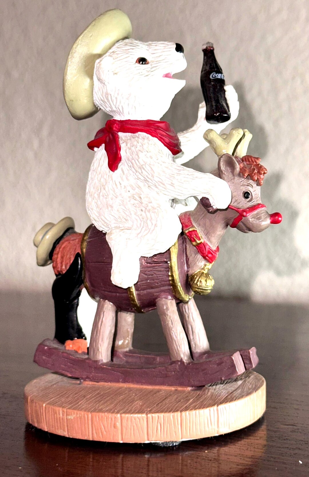 Vintage 1995 Coca-cola Polar Bear Cubs "ride 'em Cowboy" Figurine - Etsy