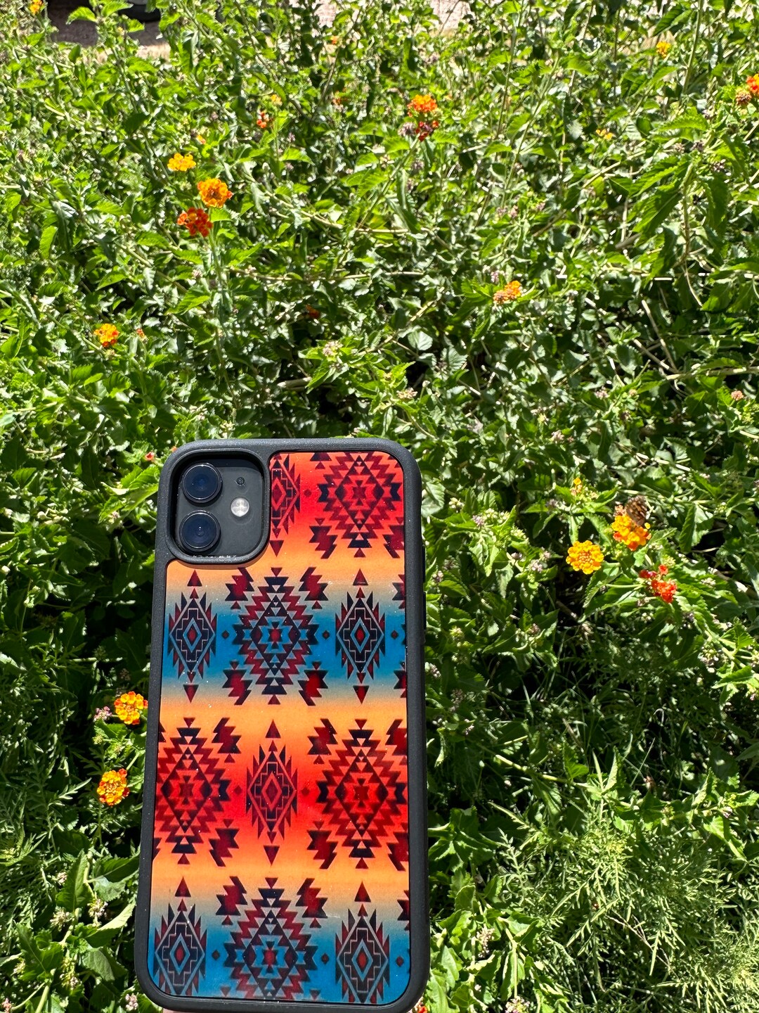 Orange & Blue Aztec Case - Etsy