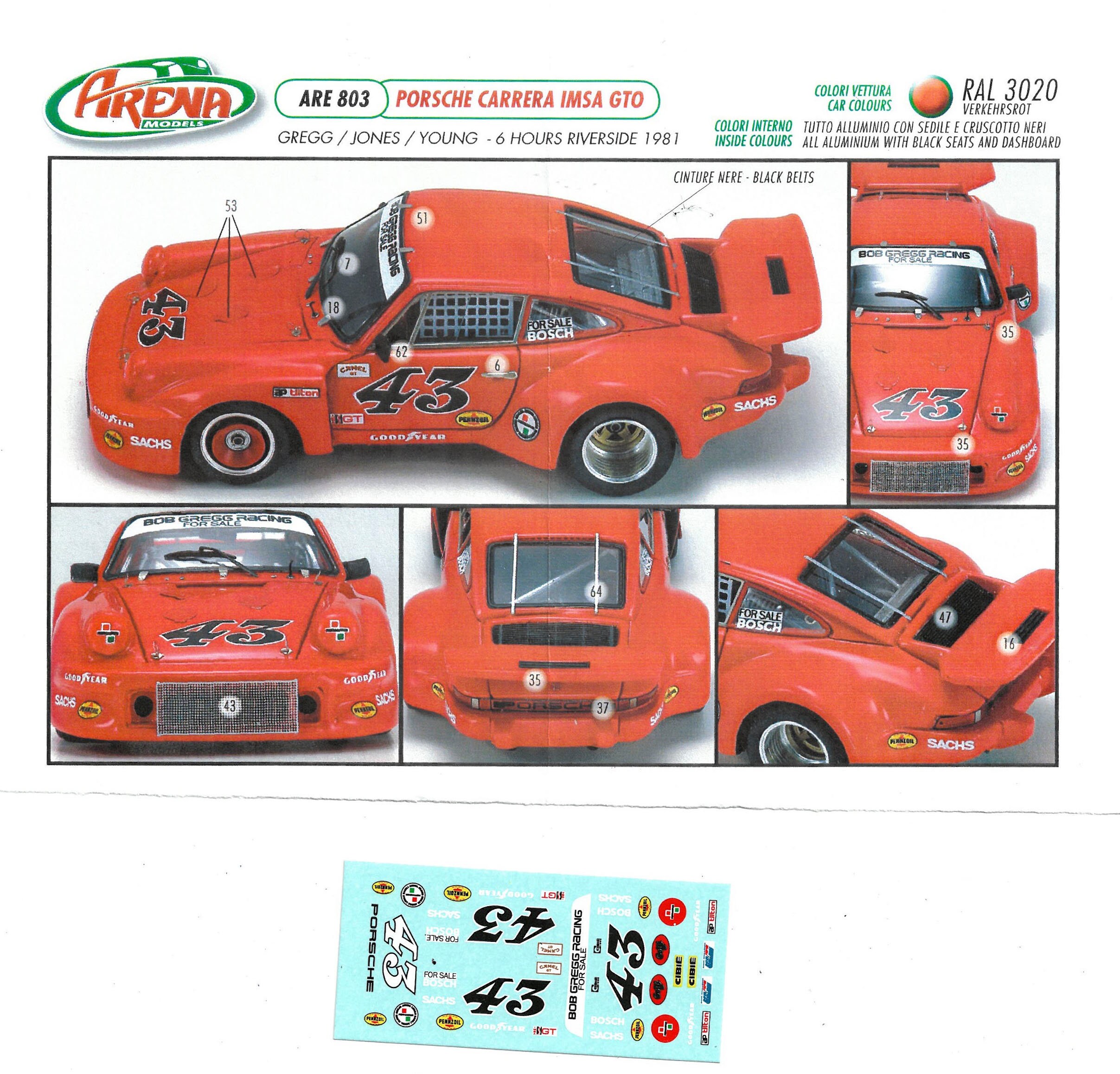 1:43 Porsche 911 Carrera IMSA GTO Gregg Jones Young 6h Riverside 1981 ...