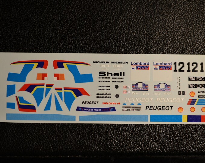 Decal 1:43 Peugeot 205 T16 Evo 2 Works Usine Rally RAC 1985 - Etsy