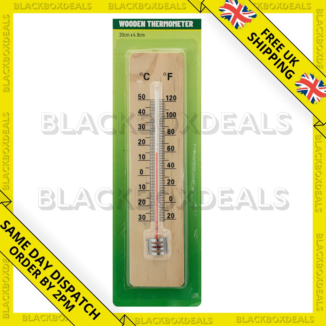 Traditional Wooden Garden Thermometer Wall Mounting With C & F Reading ...