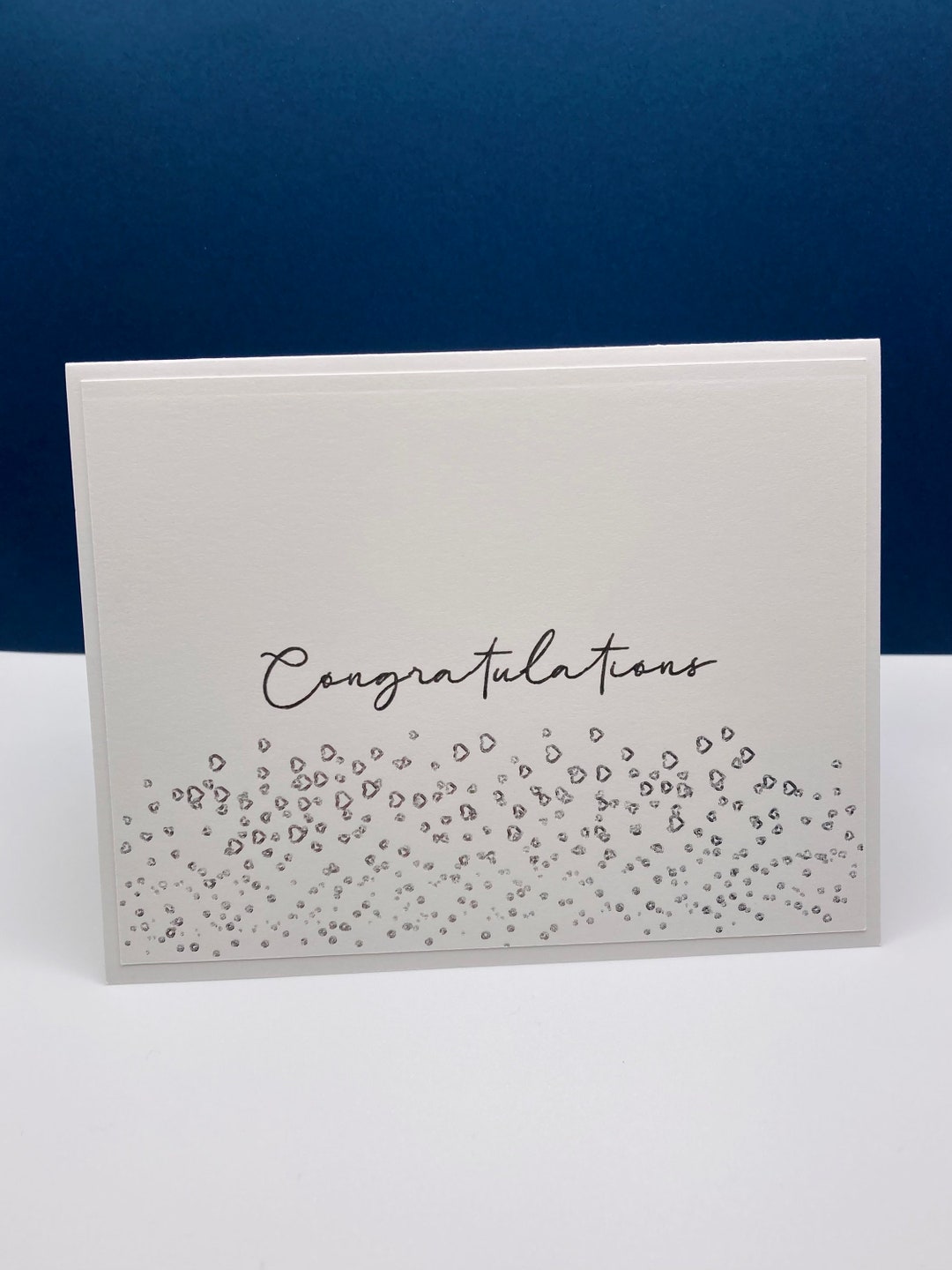 Handmade Congratulations Greeting Card | Black Glitter Script With ...