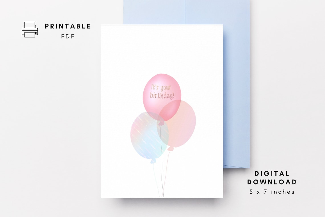 Printable Birthday Card Happy Birthday Card PDF Instant Download Last ...