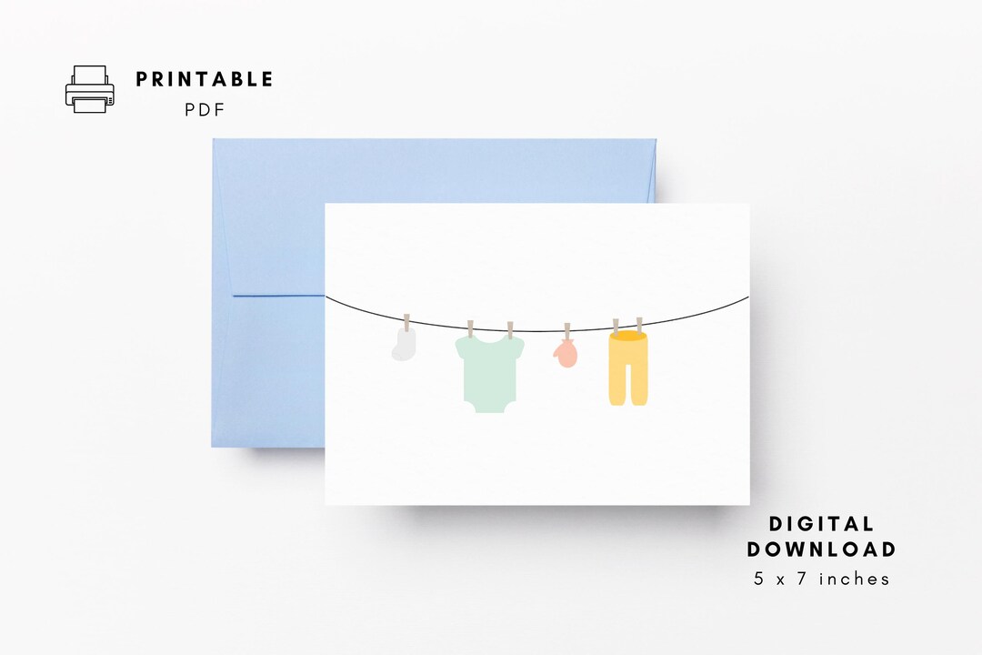 Printable Baby Card PDF Instant Download - Etsy