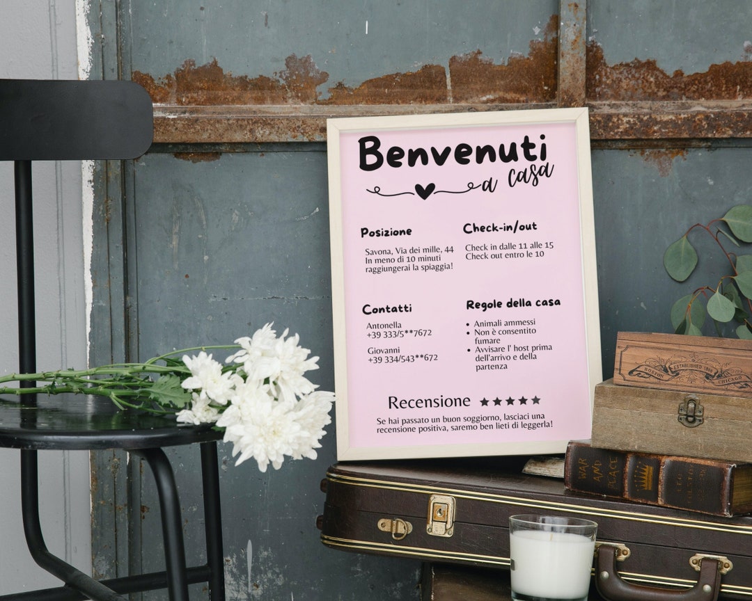 Airbnb Italian Guest Message, Welcome Sign, Wifi Info, for Rented House ...