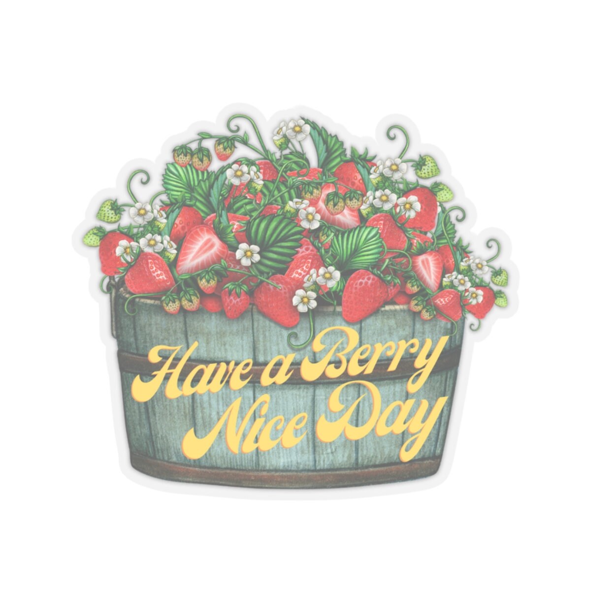 Have a Berry Nice Day Strawberry Sticker - Etsy