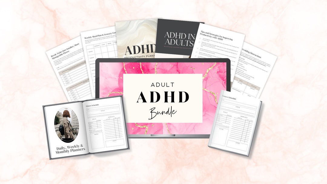 Adult ADHD ADD Digital Planner Bundle - Daily, Weekly and Monthly ...
