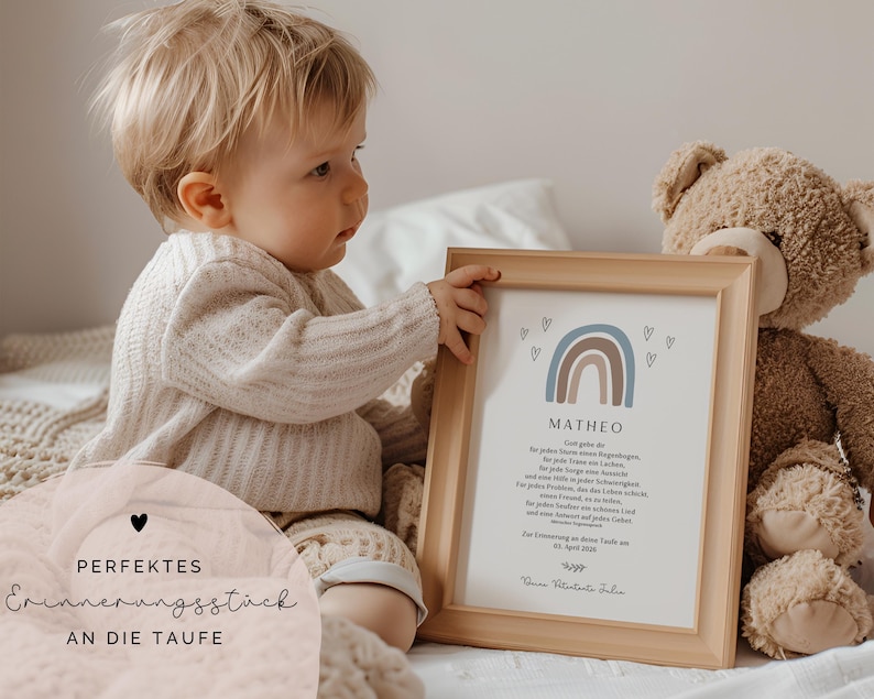 Personalized Sponsorship Letter Godchild With Rainbow, Printable ...