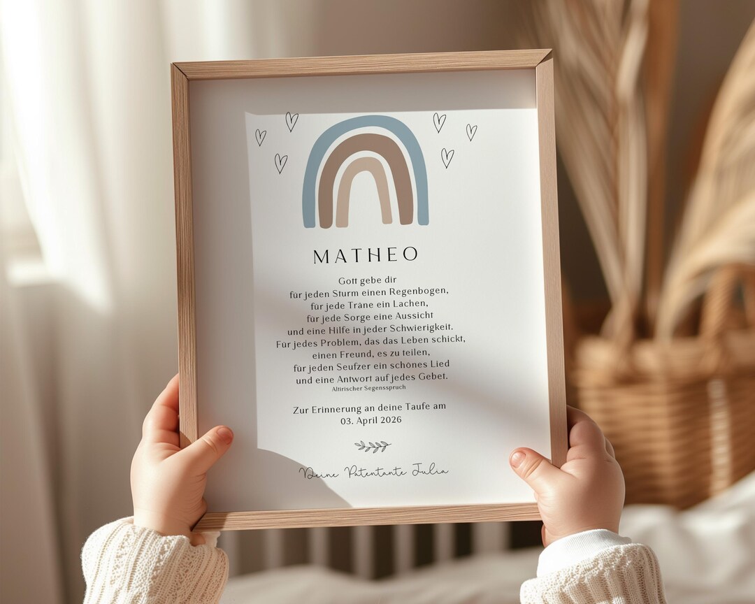 Personalized Sponsorship Letter Godchild With Rainbow, Printable ...
