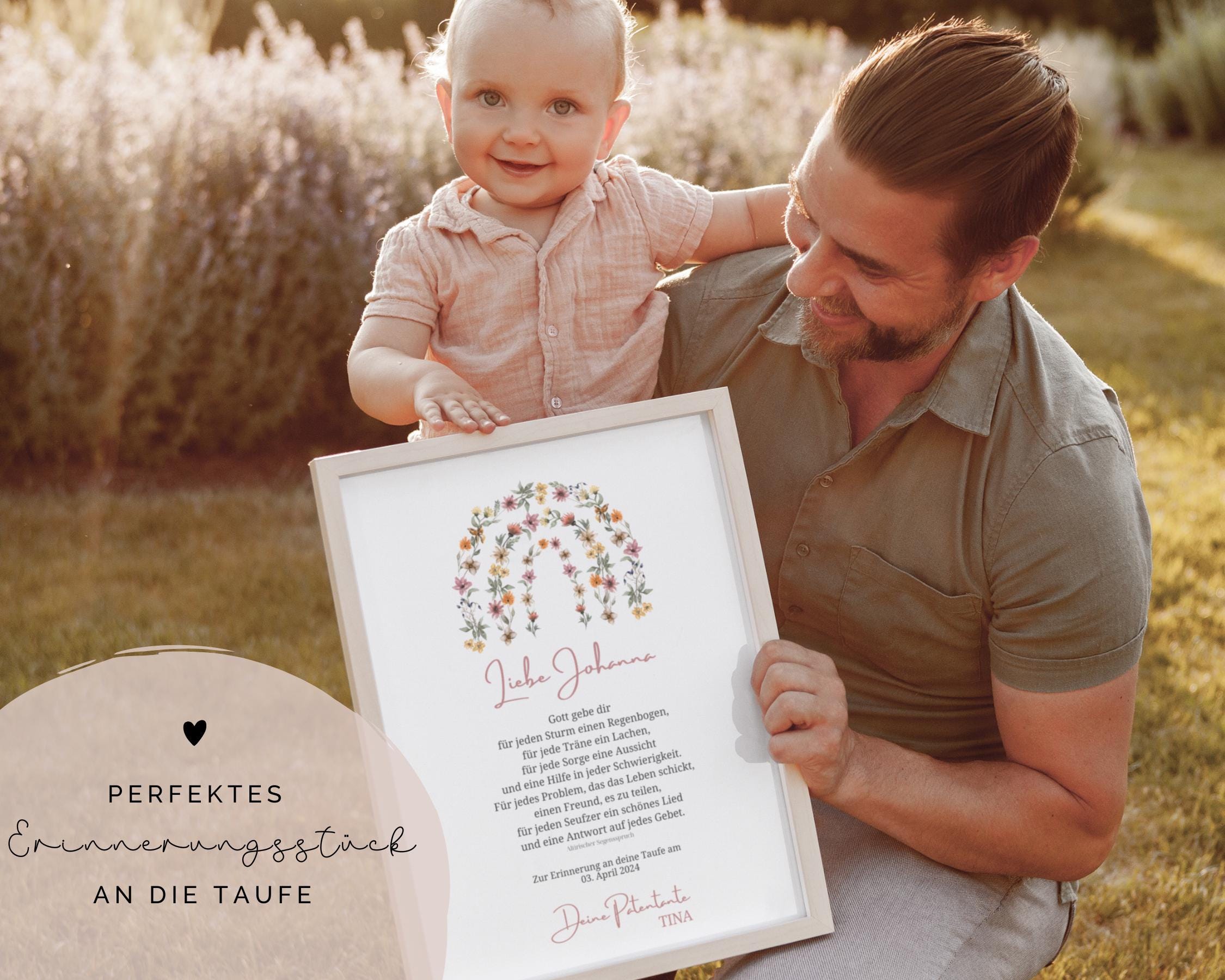 Godparent Letter Poster Godchild Template Rainbow Floral Printable ...