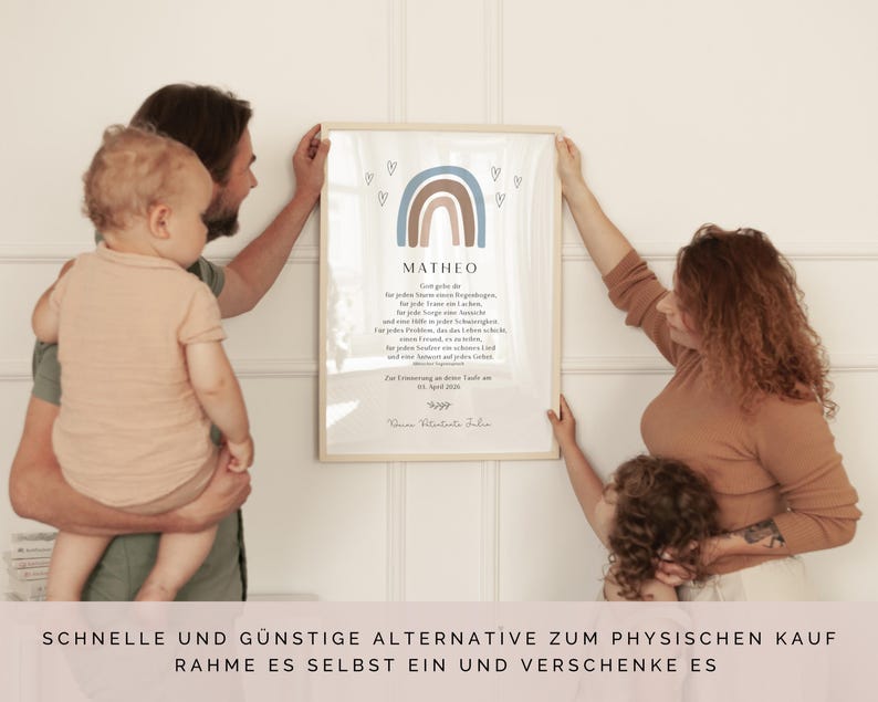 Personalized Sponsorship Letter Godchild With Rainbow, Printable ...