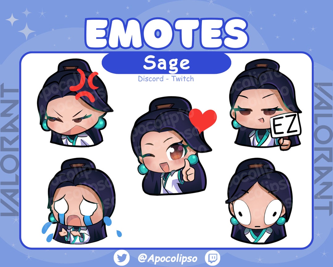 Cute Valorant Sage Emotes for Twitch Streaming and Discord - Etsy
