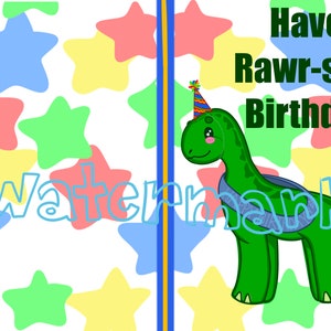 Printable Dinosaur Birthday Card - Etsy