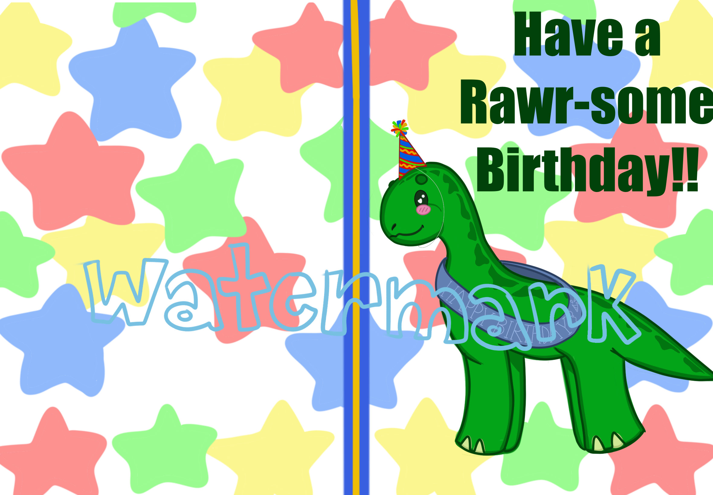 Printable Dinosaur Birthday Card - Etsy