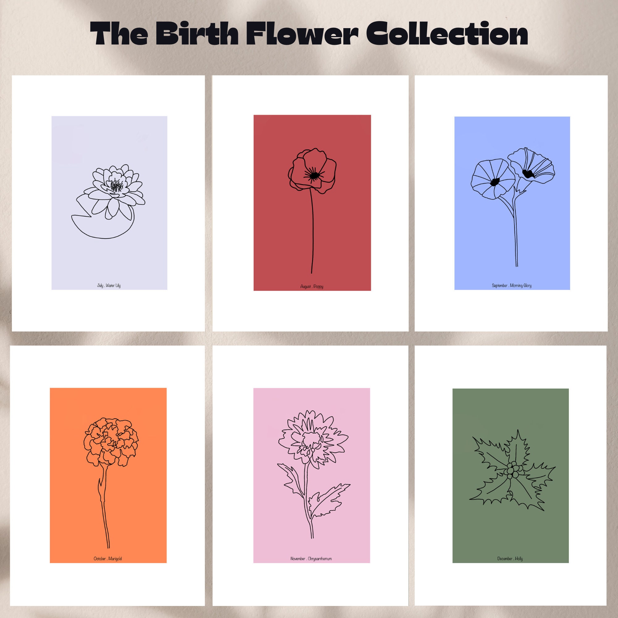 February Birth Flower Digital Download Printable Wall Art Celestial ...