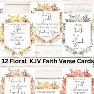 Faith Scripture Cards, KJV Bible Verse Cards, Floral Verse Cards ...