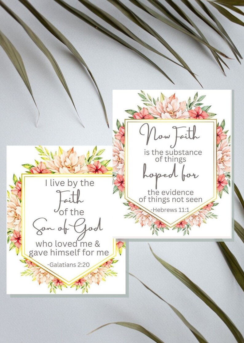 Faith Scripture Cards, KJV Bible Verse Cards, Floral Verse Cards ...