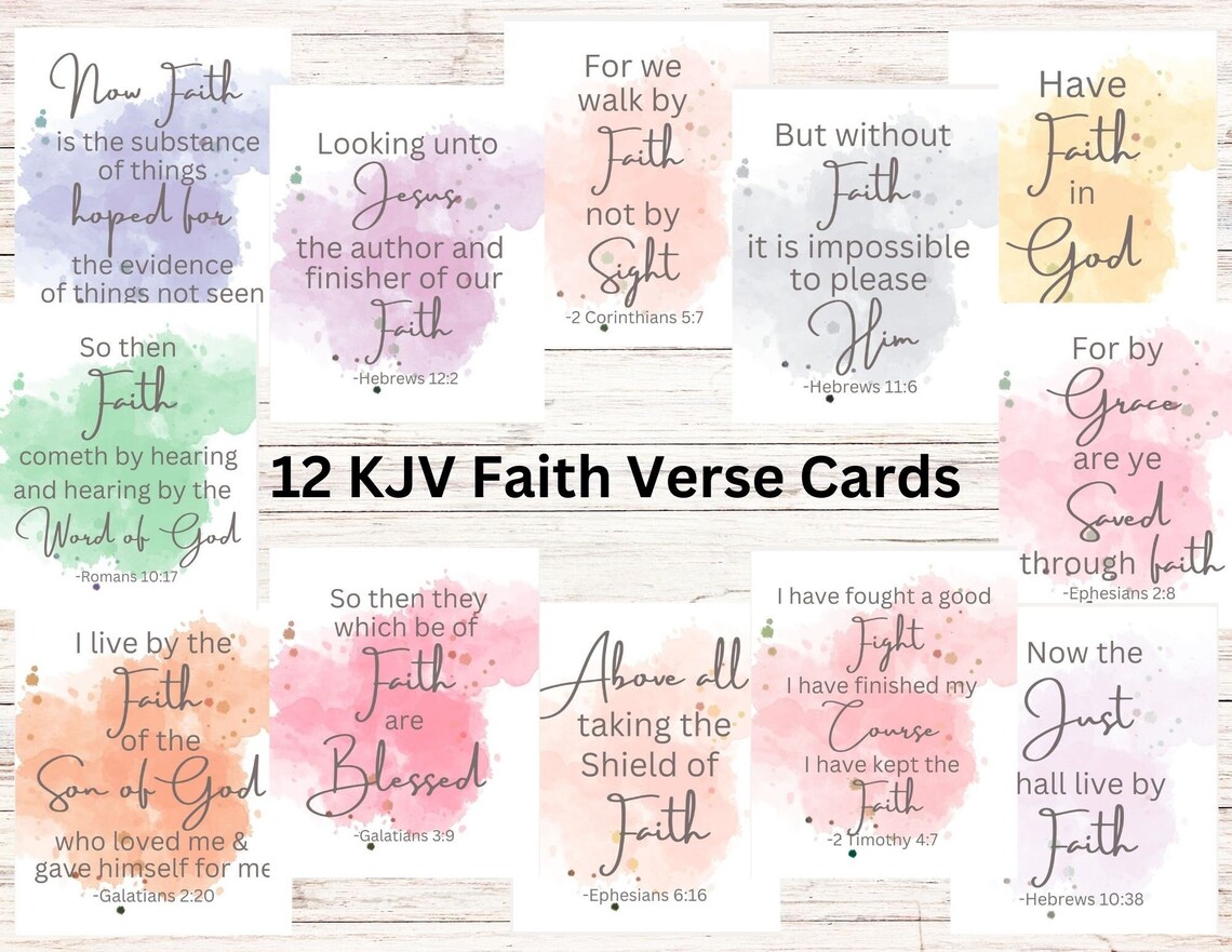 Faith Scripture Cards KJV Bible Verse Cards Faith Verse - Etsy