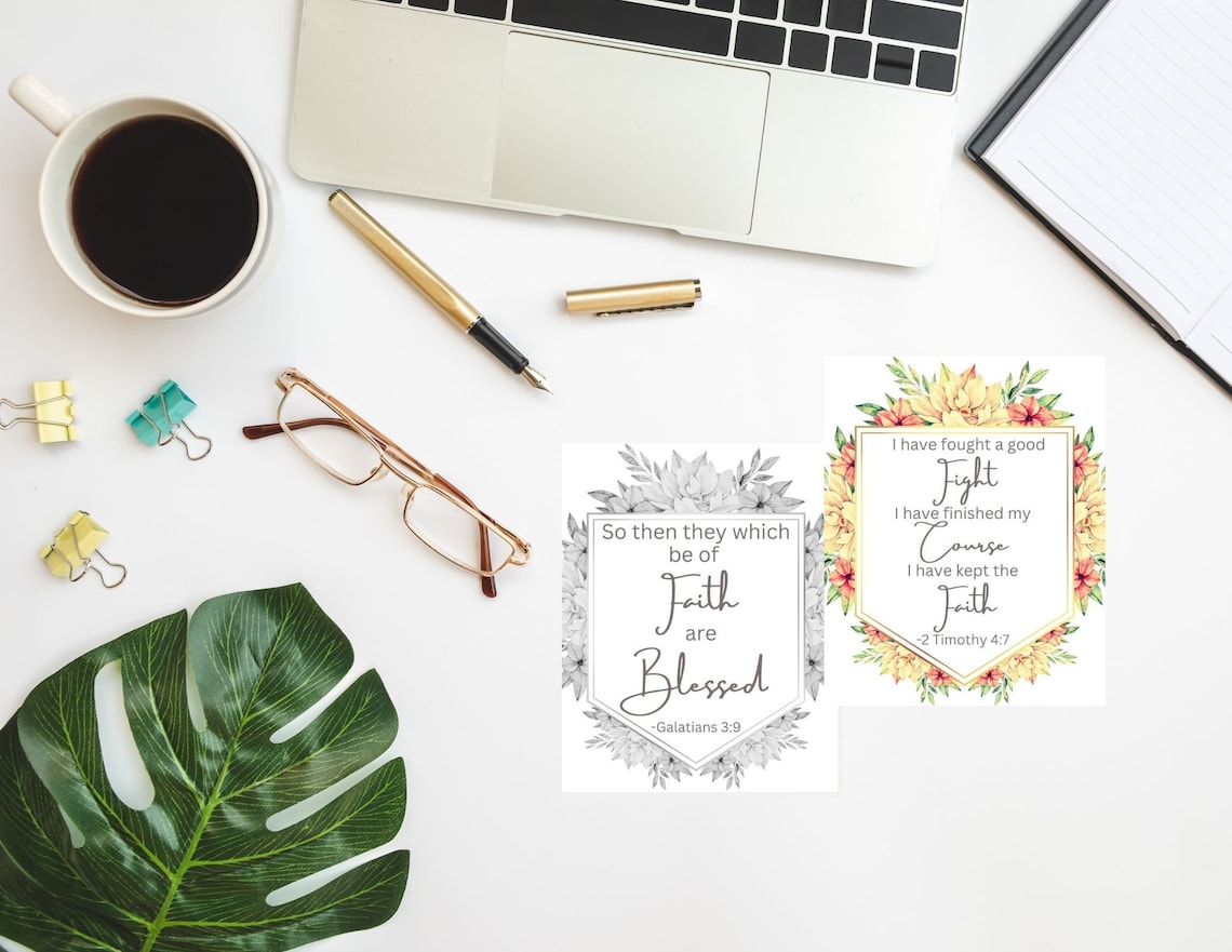 Faith Scripture Cards, KJV Bible Verse Cards, Floral Verse Cards ...