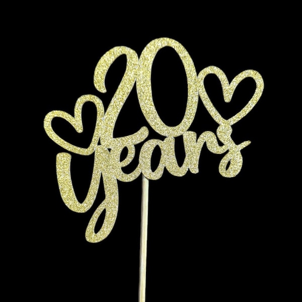 Cheers to 20 Years Anniversary Cake Topper - Etsy UK