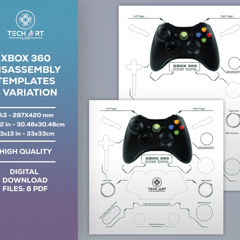 Xbox 360 Template - Etsy