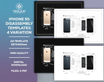 IPhone 5S Teardown Template A3 iPhone Frame Template, Framed Iphone ...