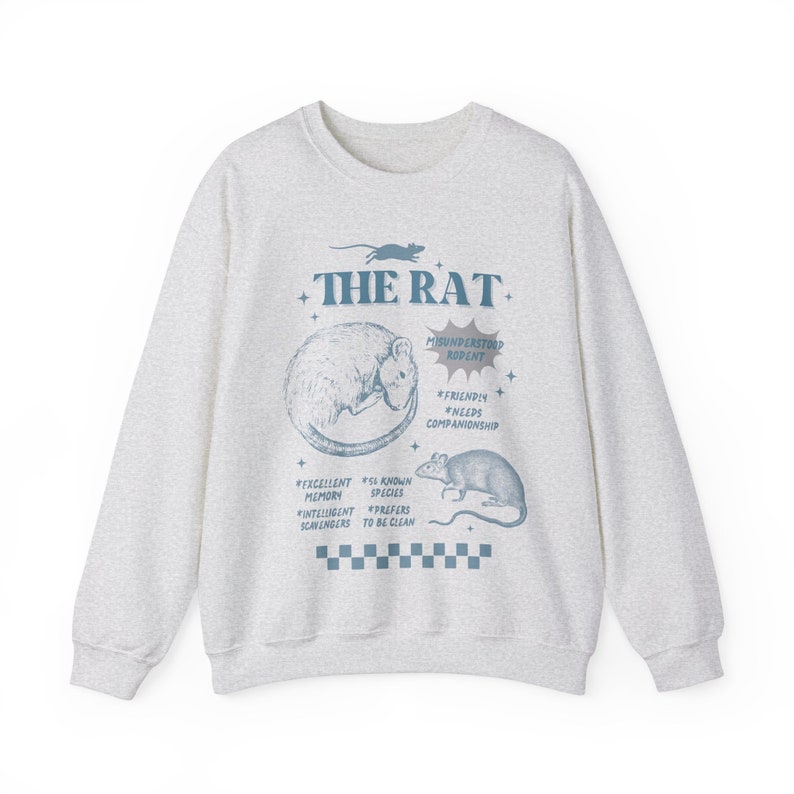 Retro Rat Sweatshirt Rodent Crewneck Sweatshirt Rodent Gifts Rat Lovers ...