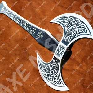 Full Scale Double Head Viking Axe HATCHET Throwing Axe Camping Axe Wood ...