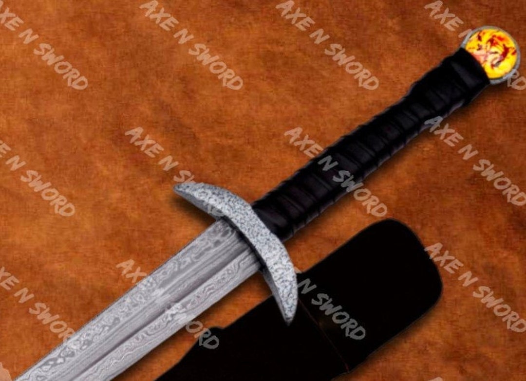 Full Tang Damascus Serpent Breath Sword Damascus Uhtred Sword damascus ...