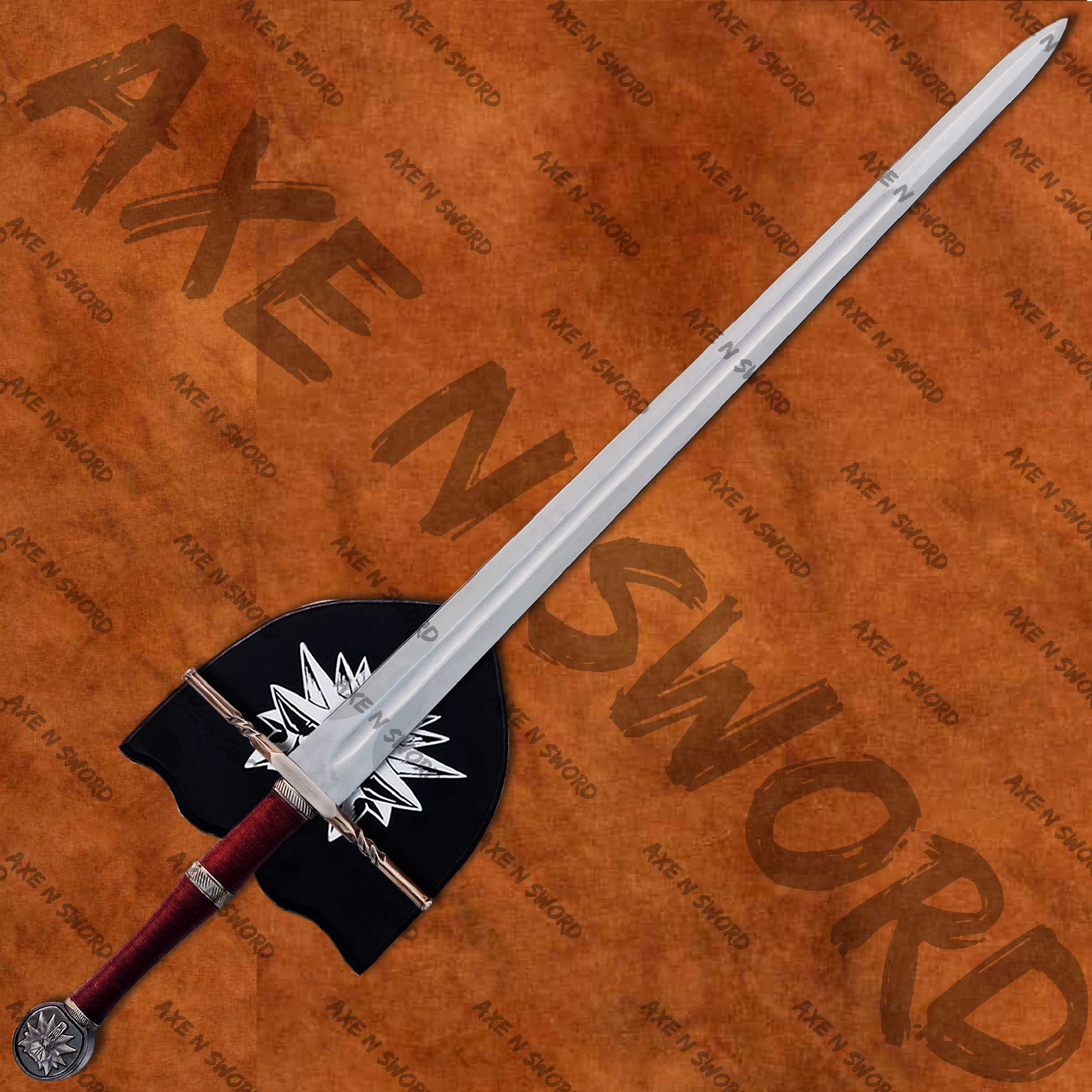 Brown Geralt Rivia Sword With Plaque and Sheath From the - Etsy