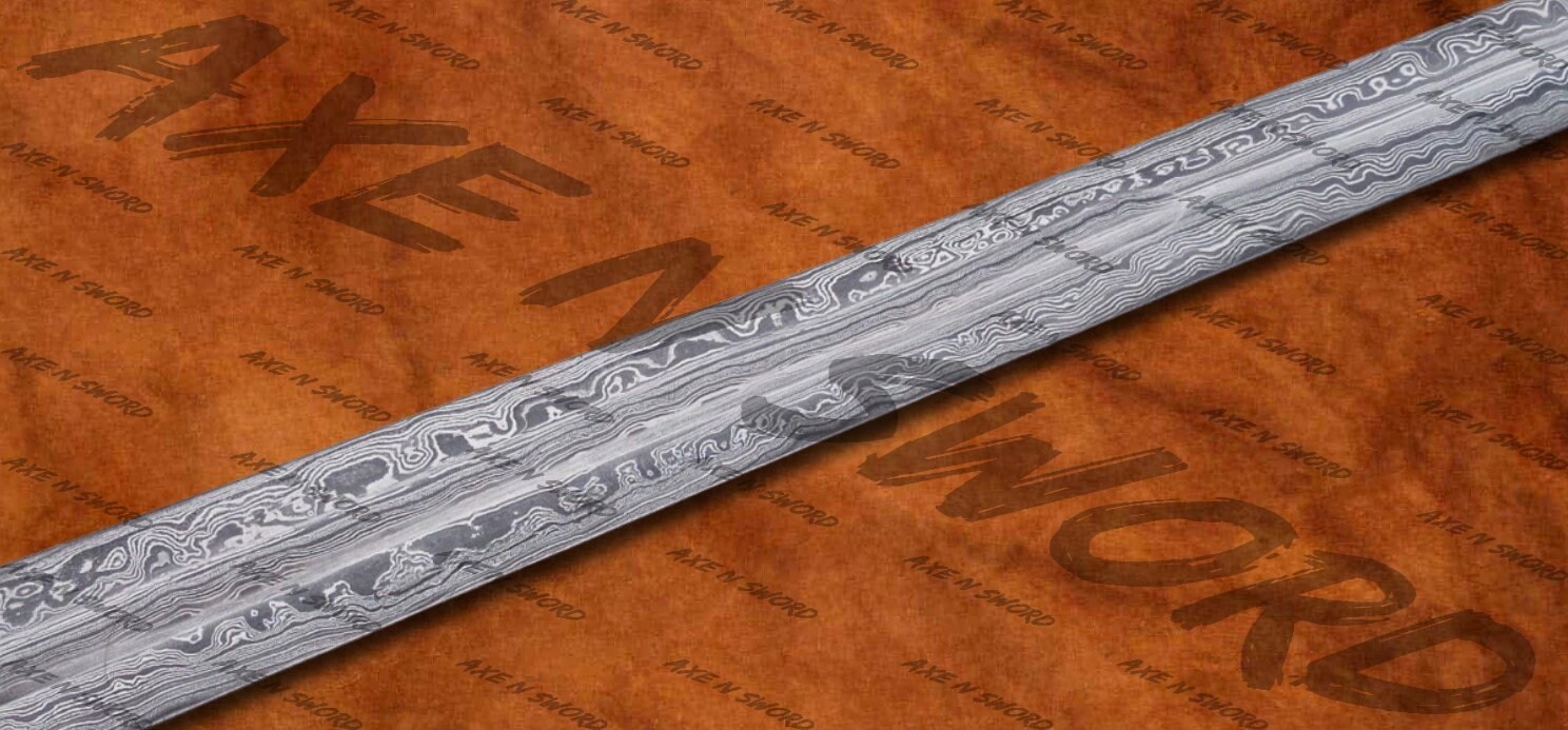 Full Tang Damascus Serpent Breath Sword Damascus Uhtred Sword damascus ...