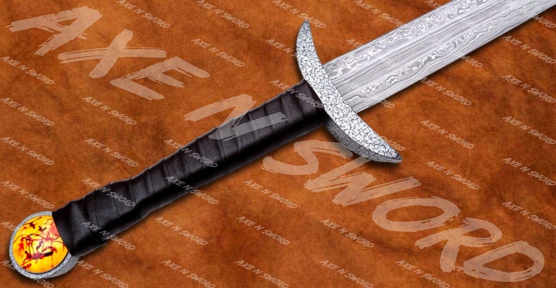 Full Tang Damascus Serpent Breath Sword Damascus Uhtred Sword damascus ...