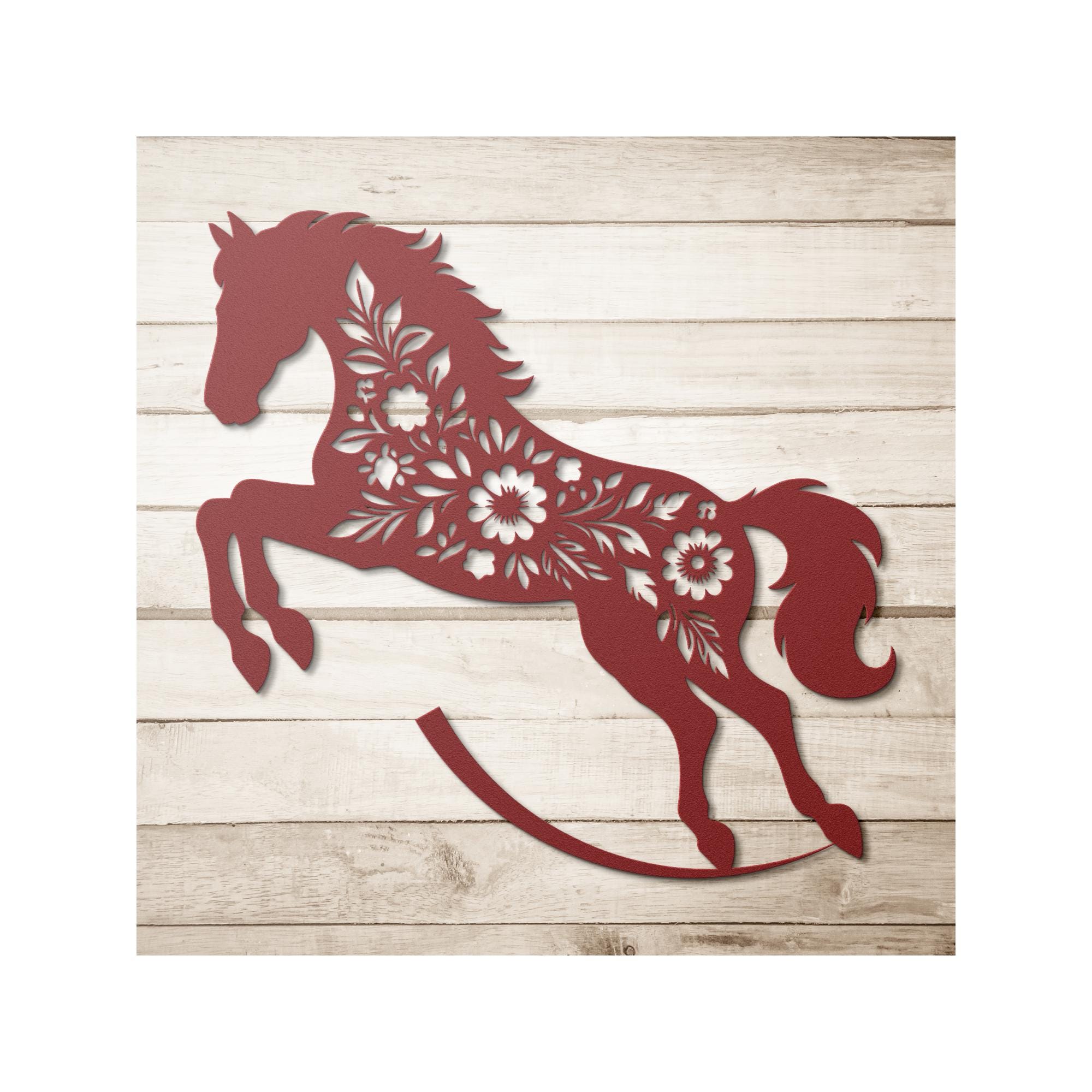 Floral Horse Silhouette Western Wall Decor, Horse Wall Art, Equestrian ...