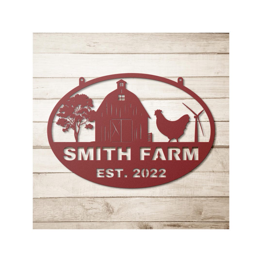 Personalized Chicken Farm Sign, Metal Farm Sign, Personalized Hen House ...