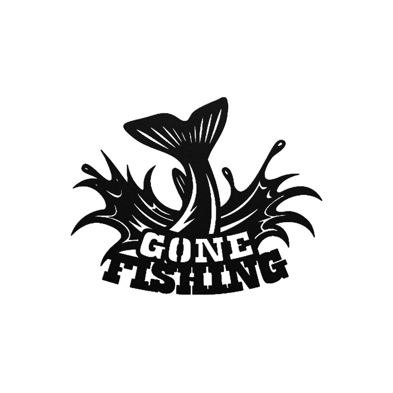 Gone Fishing Wall Sign, Metal Fishing Sign, Metal Fish Decor, Backyard ...