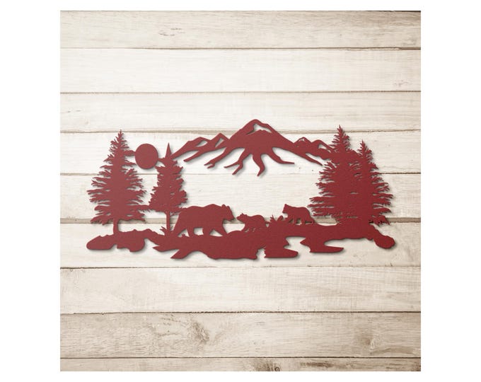 Bear Den Sign, Hunting Lodge Decor, Cabin Bear Sign, Bear Den Wall ...