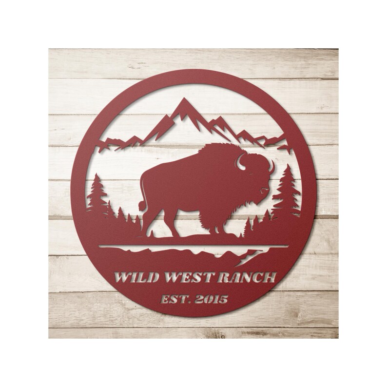 Personalized American Bison Metal Sign, Buffalo Decor Cabin Sign ...